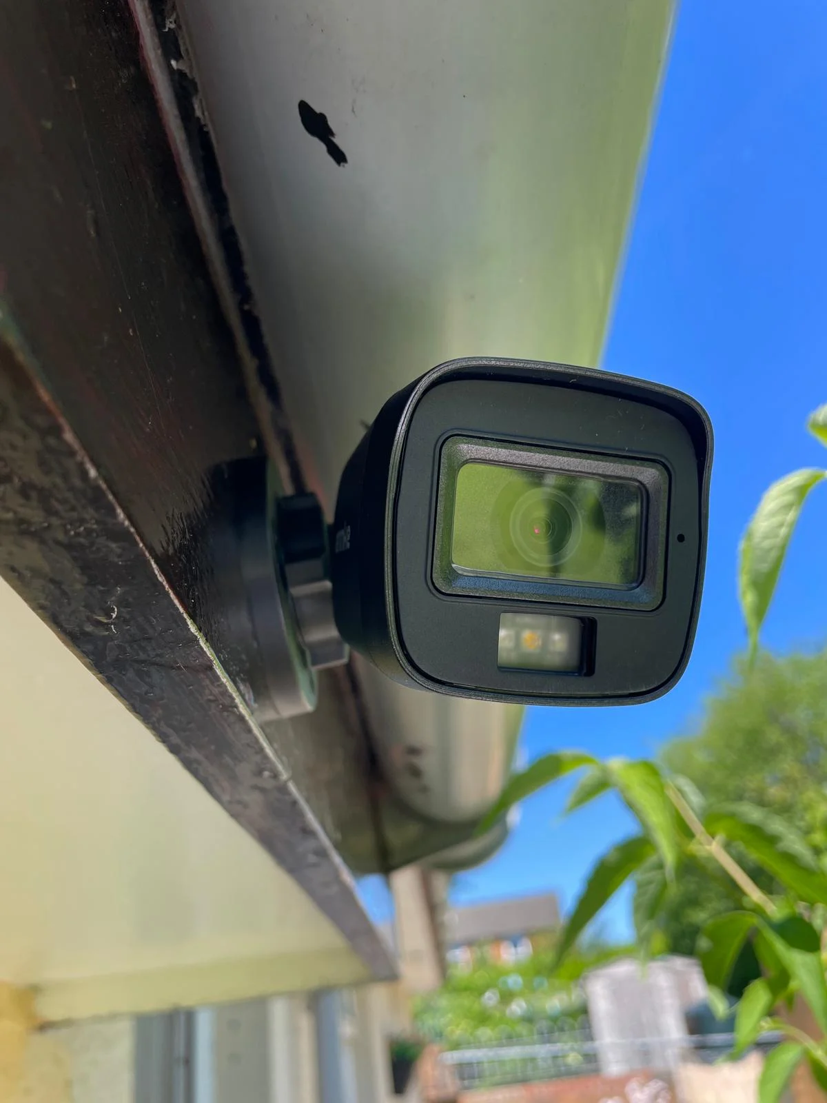 CCTV camera, side view with motion sensor